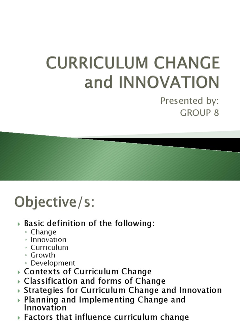 Strategies for Curriculum Change and Innovation | PDF | Curriculum ...