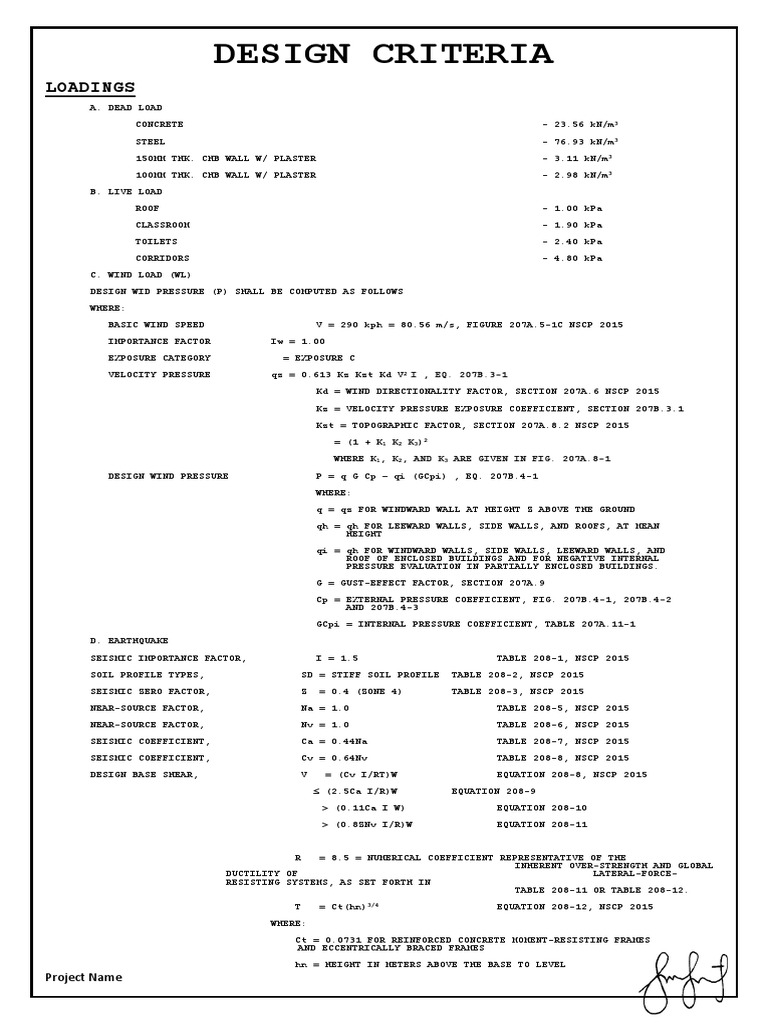 Design Criteria Format | PDF | Continuum Mechanics | Solid Mechanics