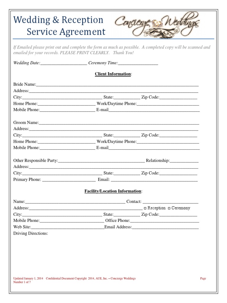 Sample Wedding Emcee Contract of Service | PDF | Fee | Cheque