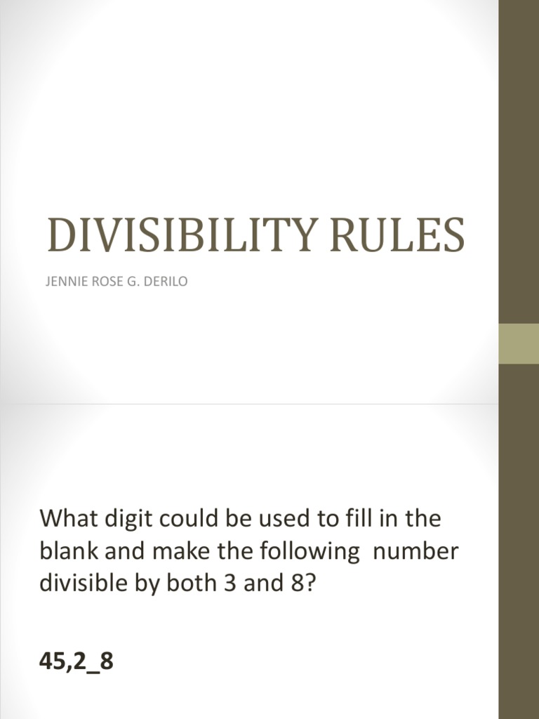 Divisibility Rules | Download Free PDF | Discrete Mathematics ...