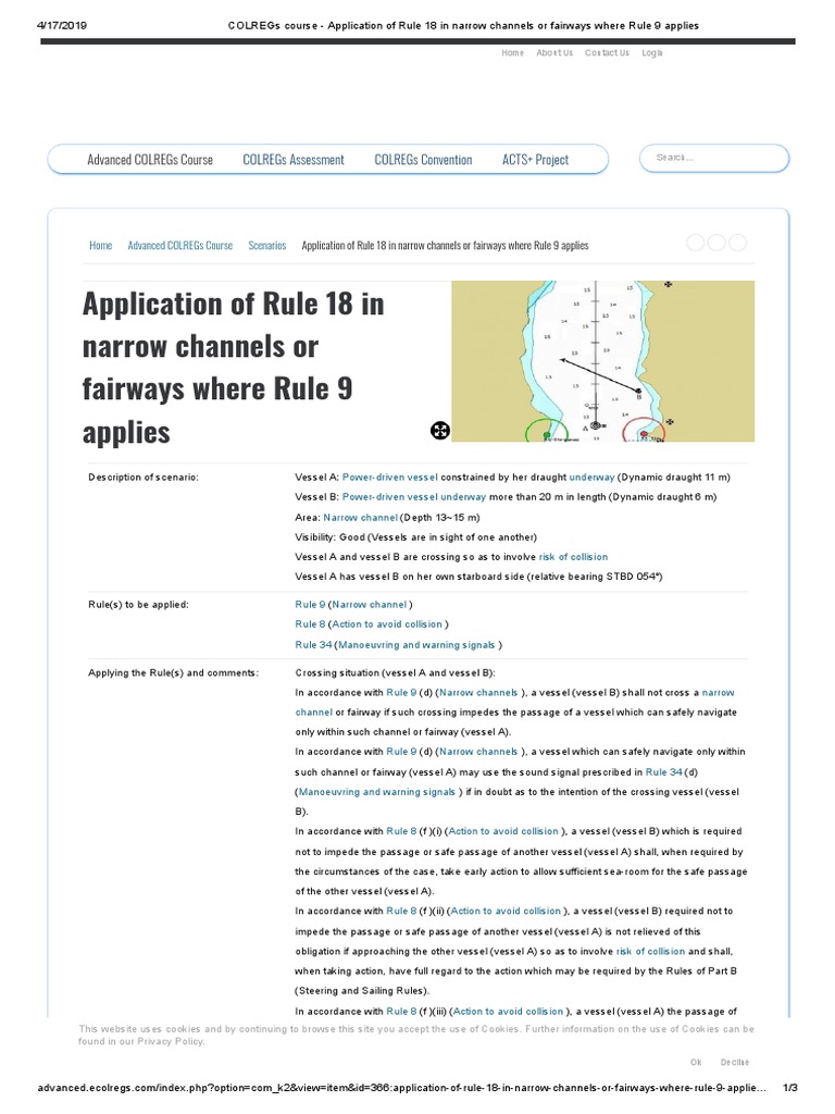 COLREGs Course - Application of Rule 18 in Narrow Channels or Fairways ...