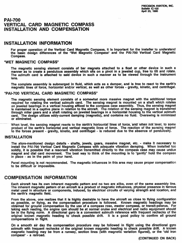 PAI-700 Magnetic Compass | PDF