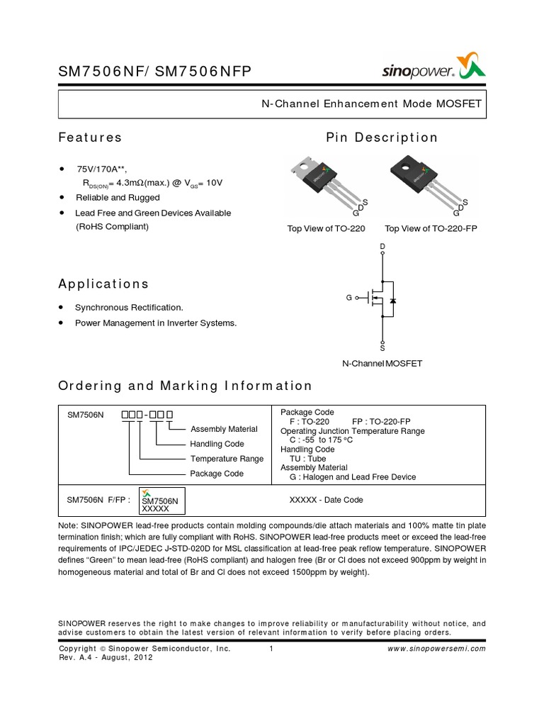 SM 7506 NFP | PDF | Diode | Physical Quantities