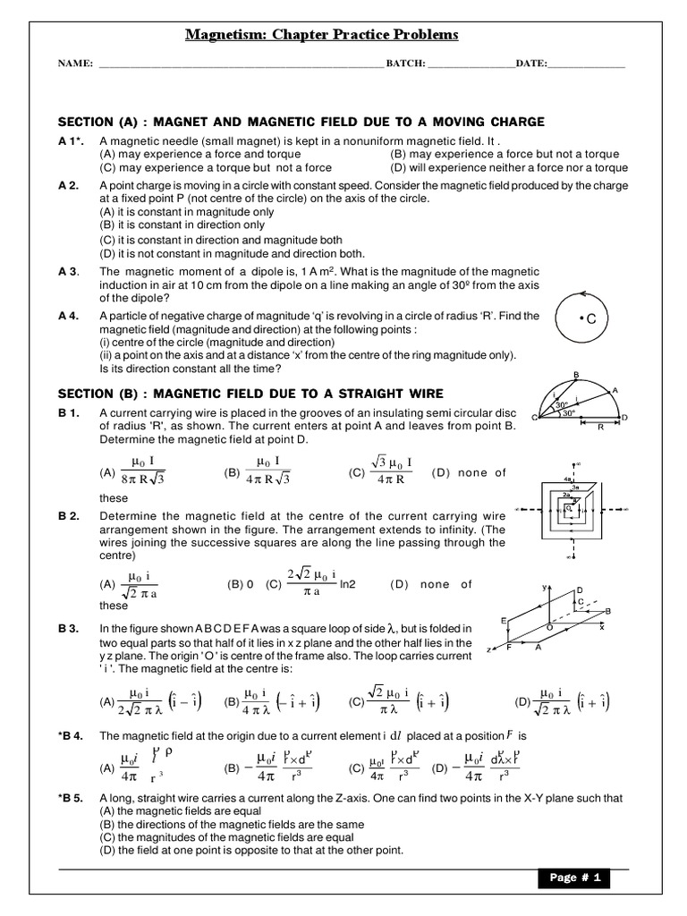 Magnetism: Chapter Practice Problems | PDF | Latin Script