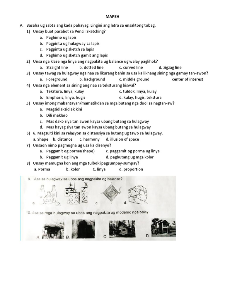 MAPEH (Grade 3 First Grading Exam) | PDF