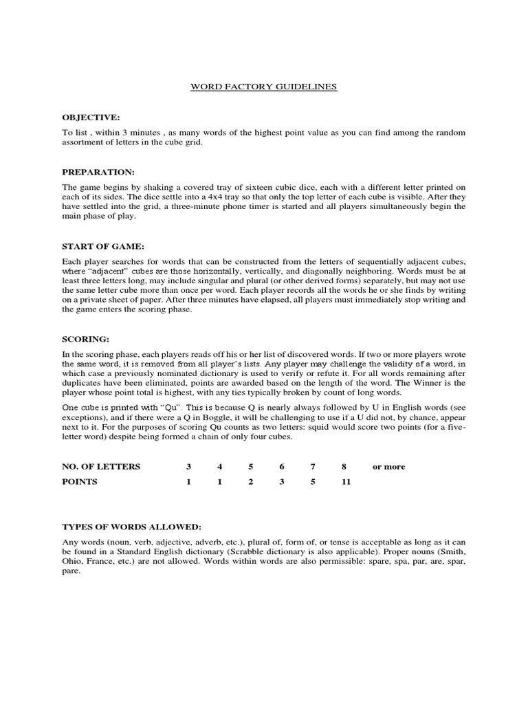 Word Factory Guidelines | PDF | Morphology | Syntax