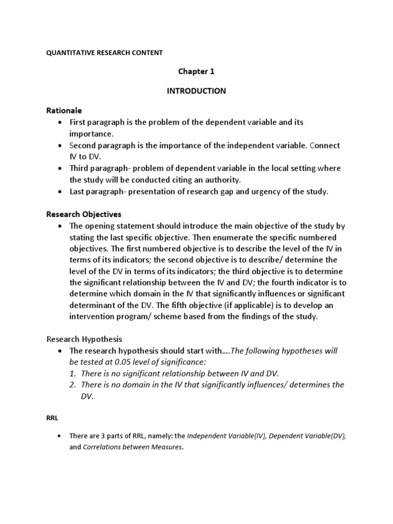 Rationale: Quantitative Research Content | PDF | P Value | Evaluation ...