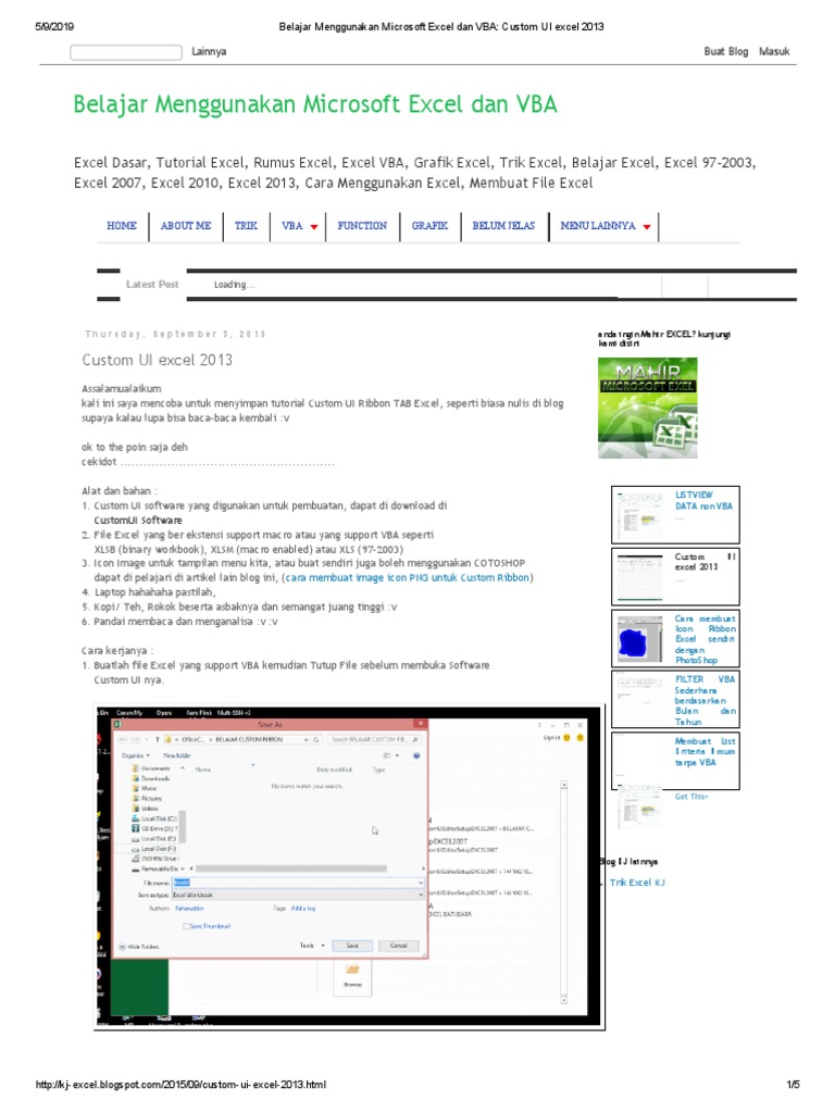 Belajar Menggunakan Microsoft Excel Dan Vba Custom Ui Excel 2013 Pdf 3878