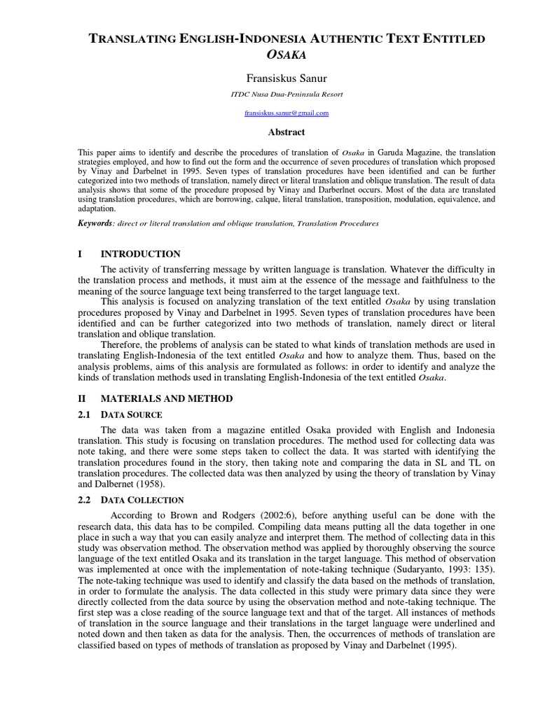 Translating English-Indonesia | PDF | Translations | Data