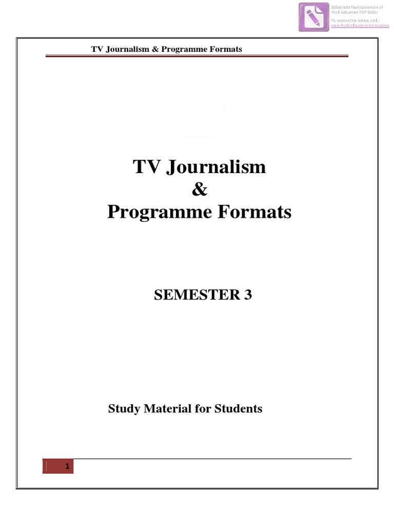 204 TV Journalism Backup | PDF | Journalism | Broadcast Journalism