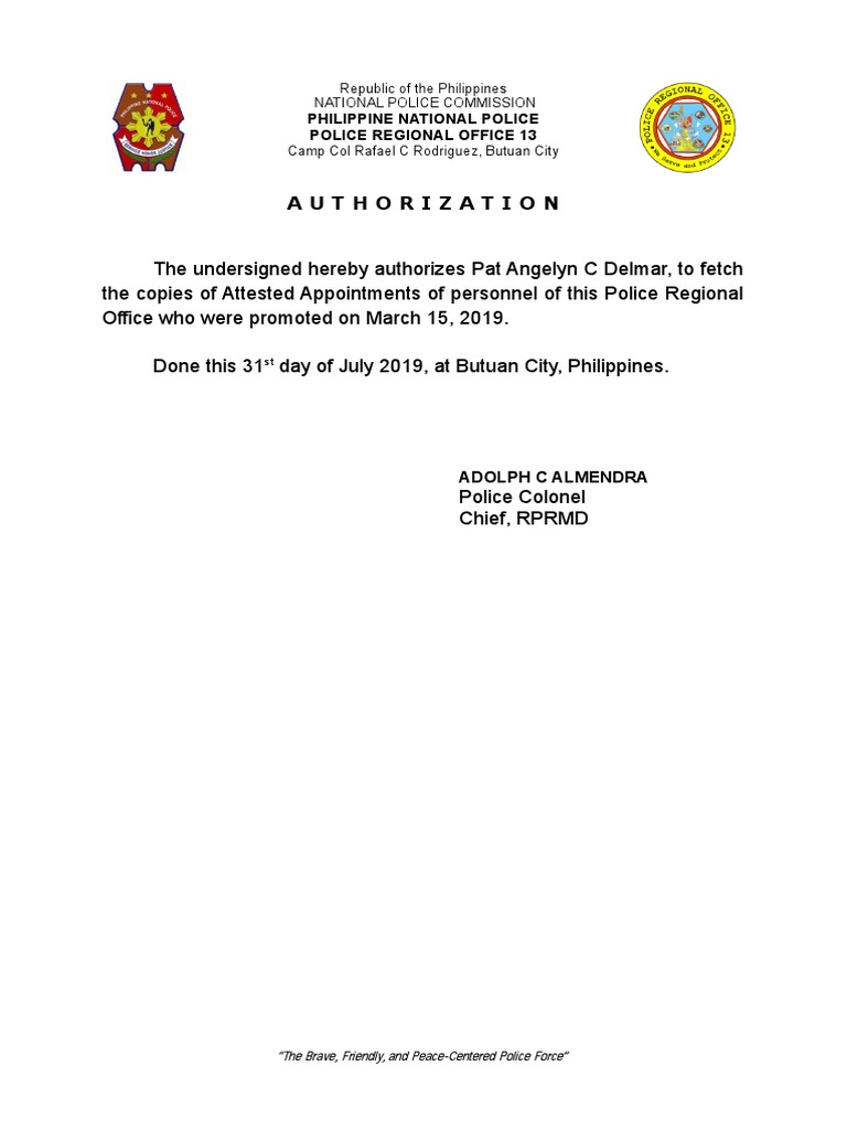 Authorization Letter Sample | PDF