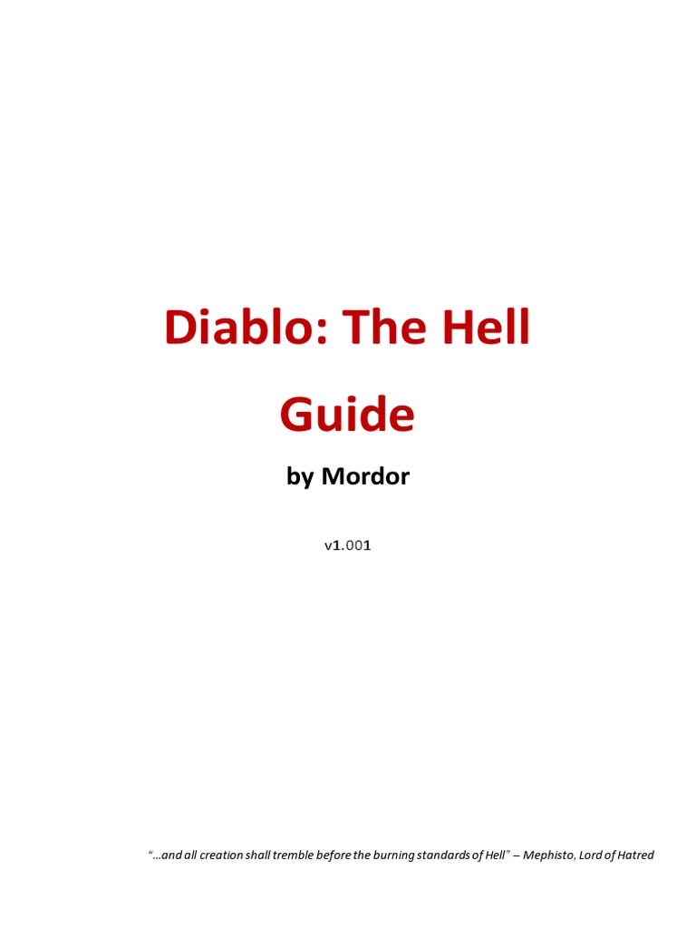 Diablo The Hell Mod Guide | PDF | Leisure