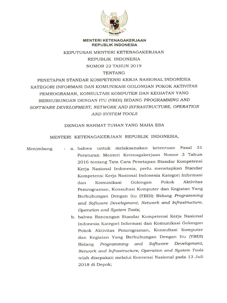 2019 Bidang Programming and Software Development, Network and ...