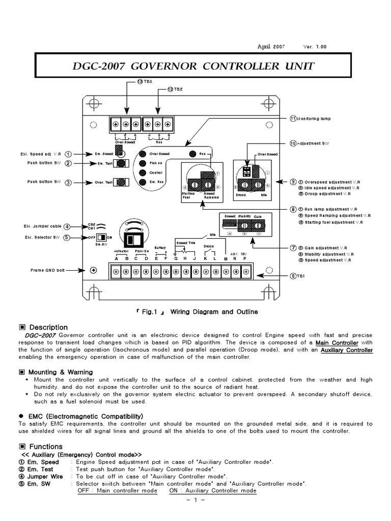 Generator Governor DGC-2007 PDF | PDF