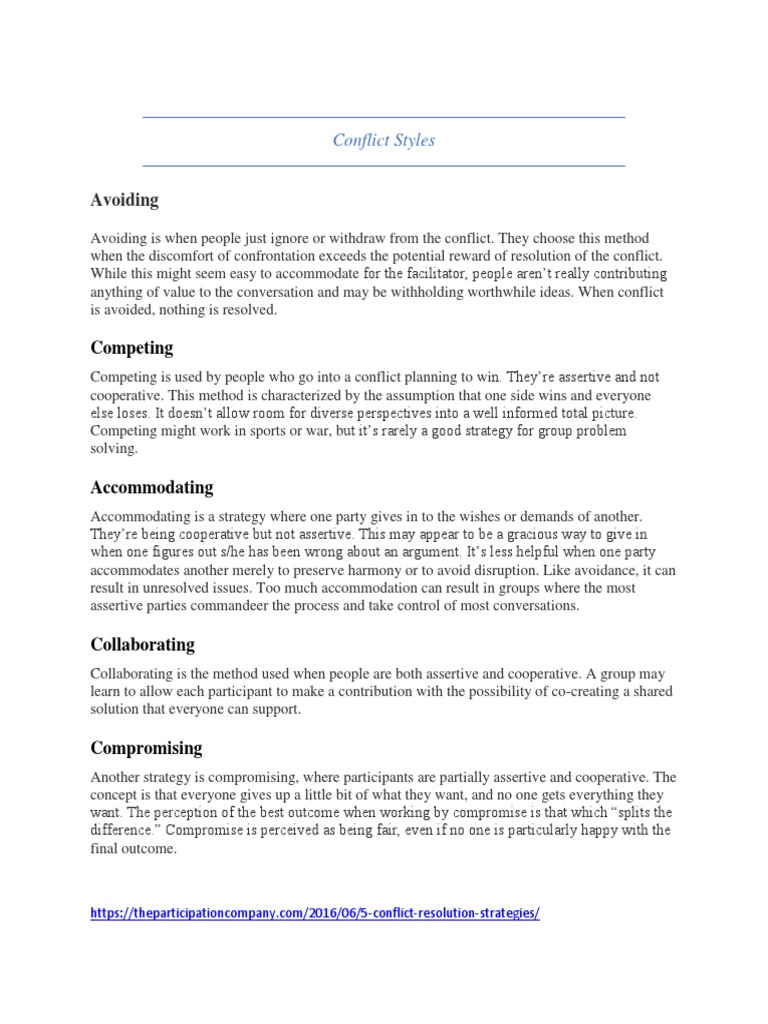 Conflict Resolution | PDF