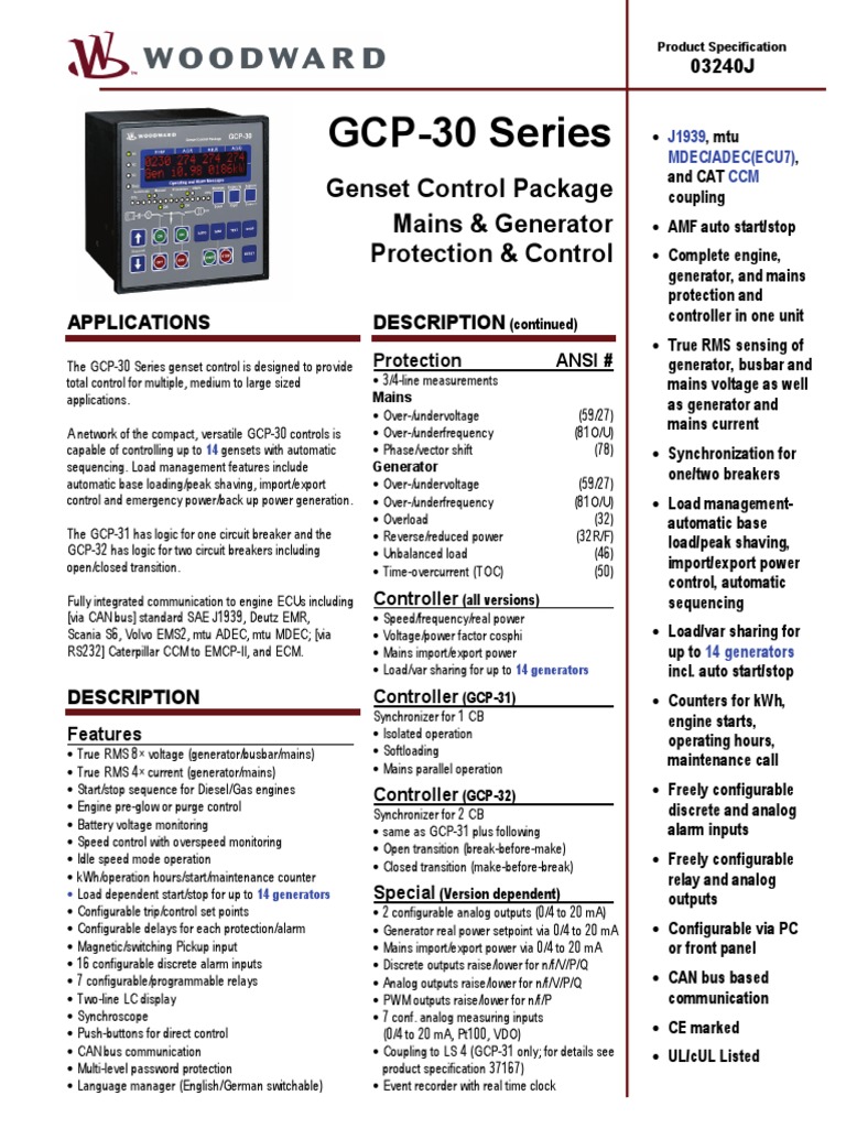 GCP-30 Series: Genset Control Package Mains & Generator Protection ...