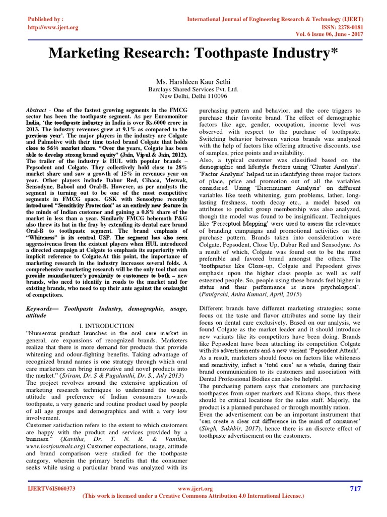 Indian Toothpaste Market Analysis | PDF | Marketing | Analysis Of Variance