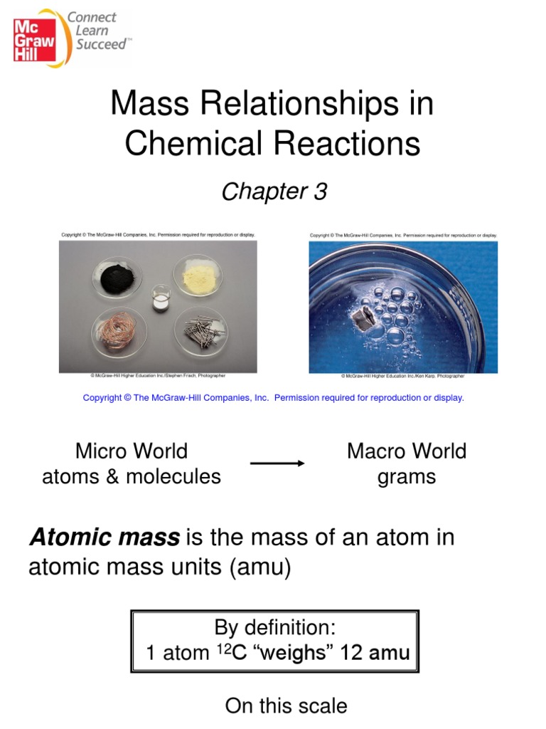 Chapter 3 Mass Relationships in Chemical Reactions | PDF | Mole (Unit ...