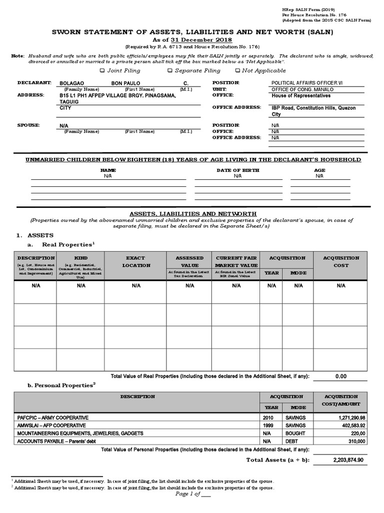 Hrep.saln.Form | Mergers And Acquisitions | Wealth