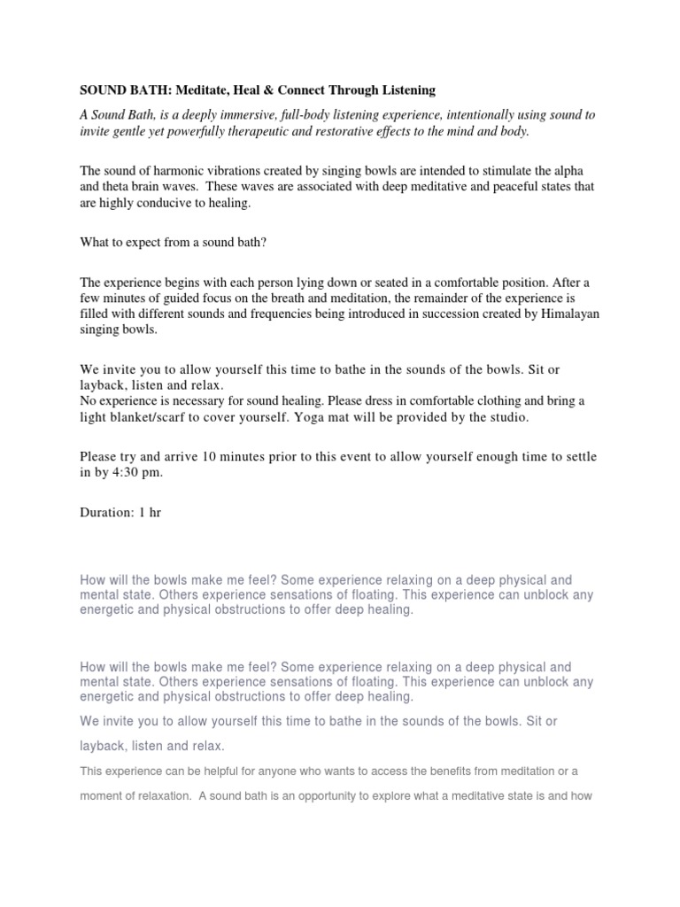 Sound Bath | PDF | Sound | Meditation