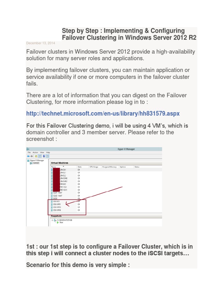 Step by Step Failover Cluster | PDF | Computer Cluster | Computer ...