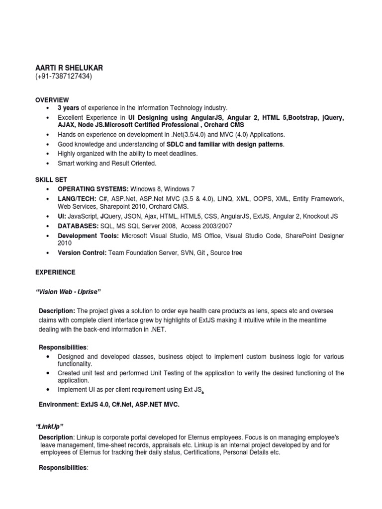 Aarti R Shelukar: "Vision Web - Uprise" | PDF | Ext Js | Share Point