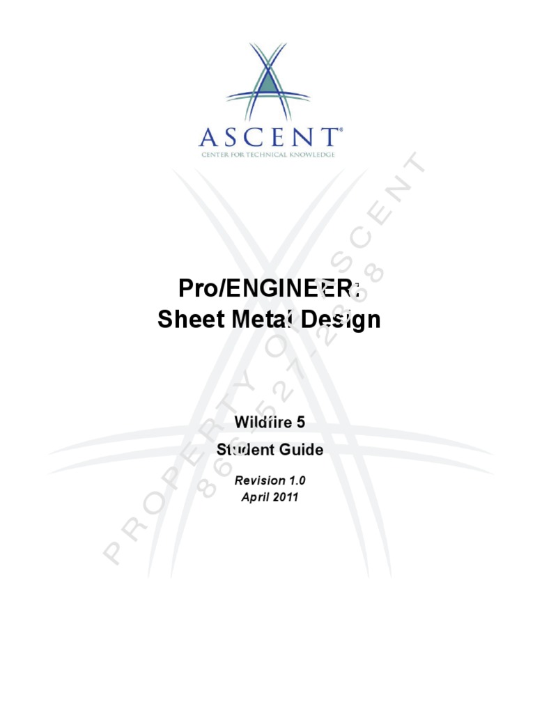 Pro/Engineer: Sheet Metal Design: Wildfire 5 Student Guide | PDF ...