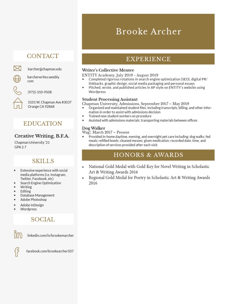 Resume - Brooke Archer | PDF | Communication | Business