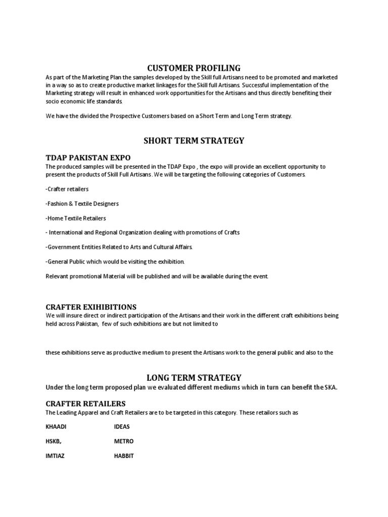 Customer Profiling: Tdap Pakistan Expo | PDF | Retail | Sales