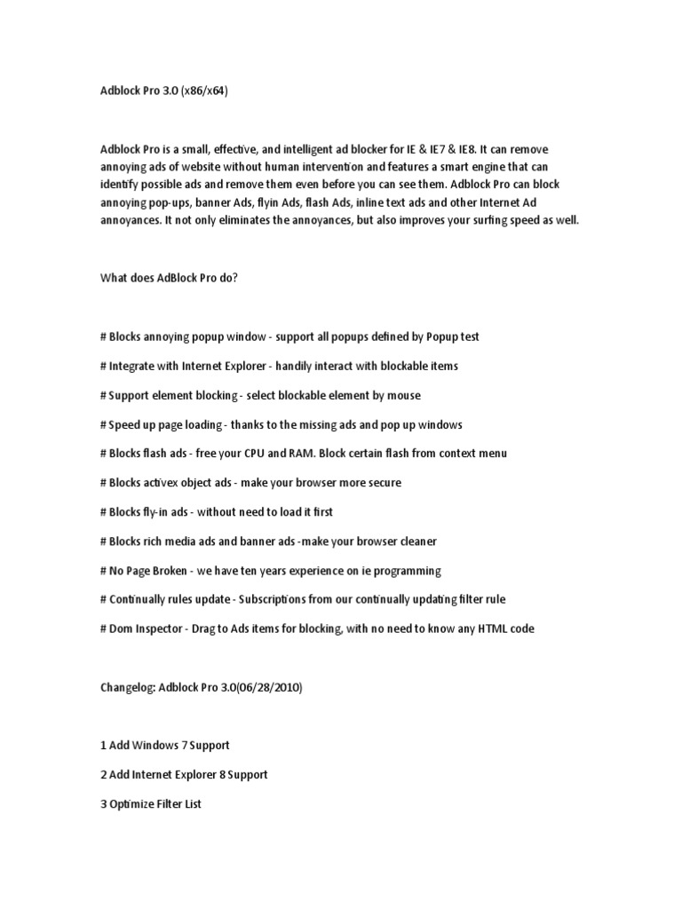 Adblock Pro 3.0 (x86-x64) | PDF