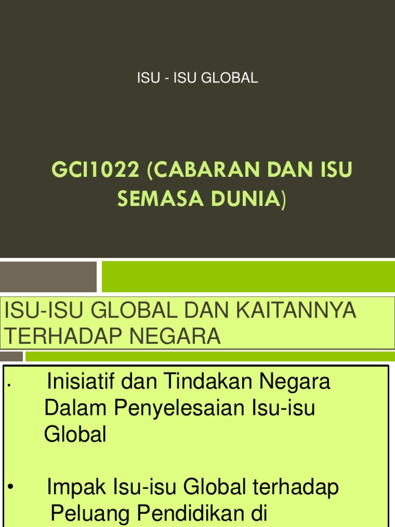 Isu-Isu Global Dan Kaitannya Terhada Negara | PDF