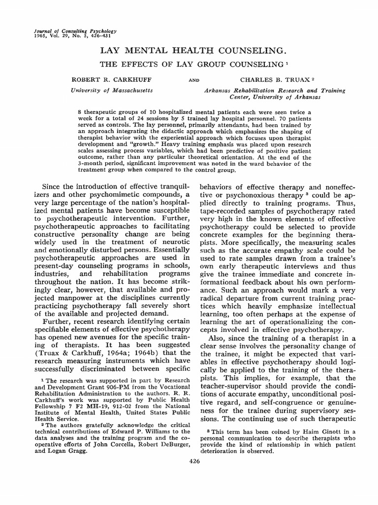 Lay Mental Health Counseling | PDF | Psychotherapy | Social Constructionism