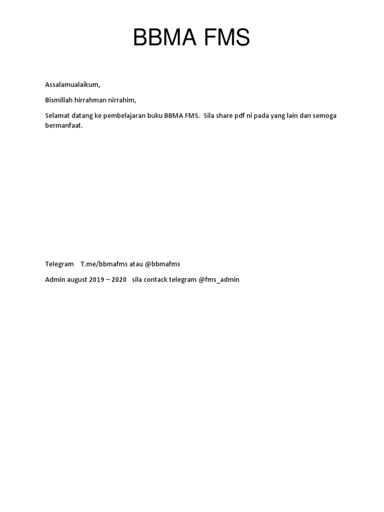 Bbma Fms Basic PDF Group 2019 | PDF