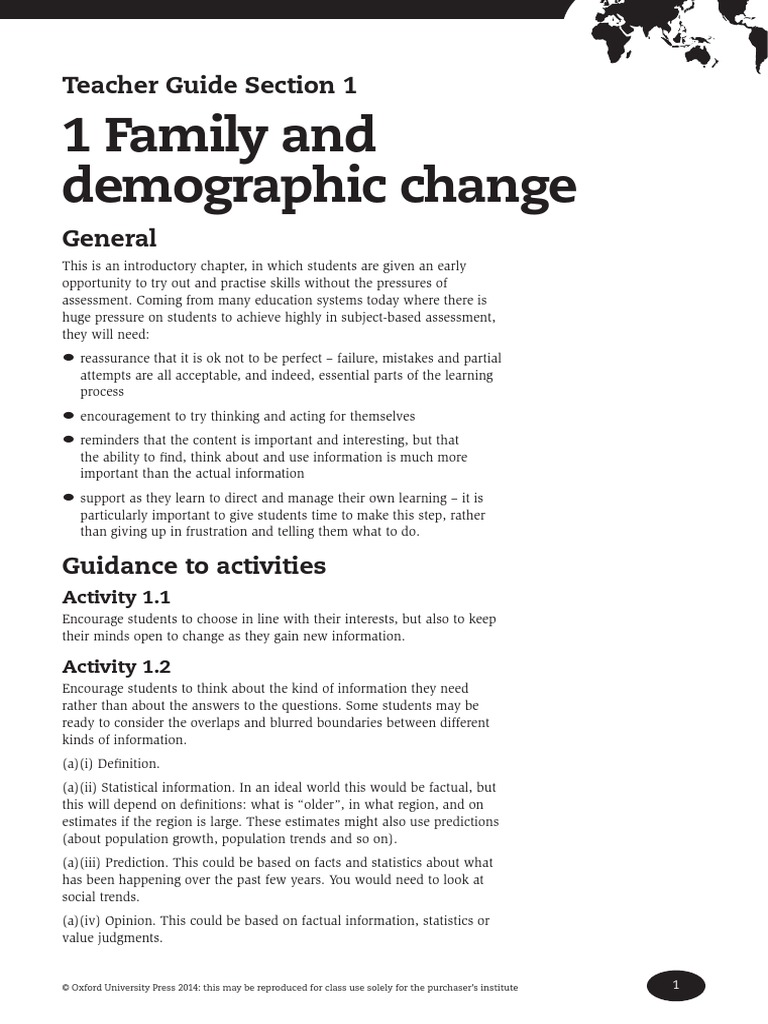 IGCSE Global Perspectives Teacher Guide 1 1 | PDF | Prediction | Family