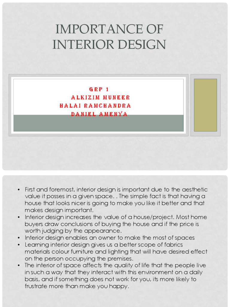 Importance of Interior Design | PDF