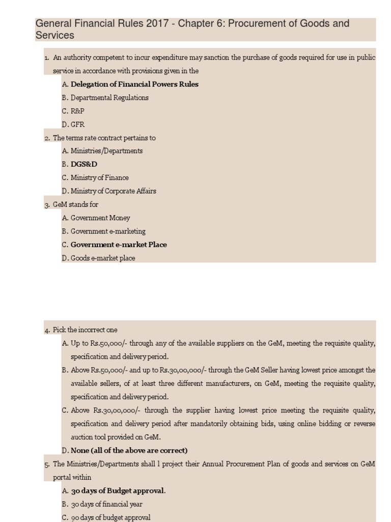General Financial Rules 2017 - Chapter 6: Procurement of Goods and ...