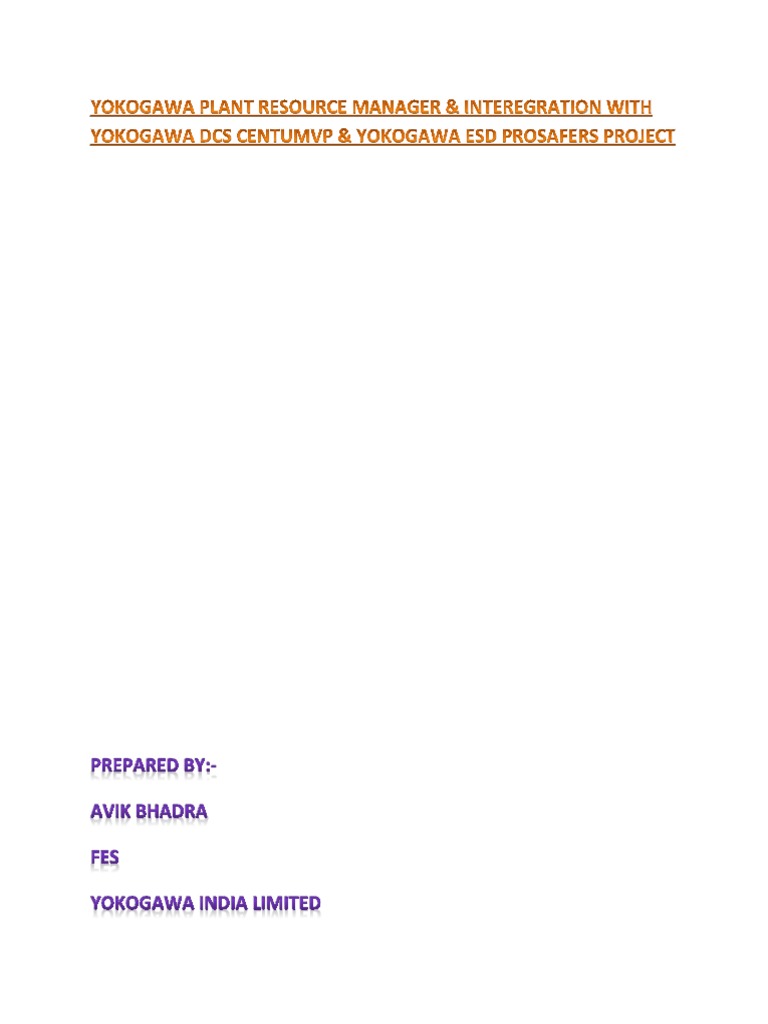 Yokogawa Plant Resource Manager | PDF | Screenshot | Server (Computing)