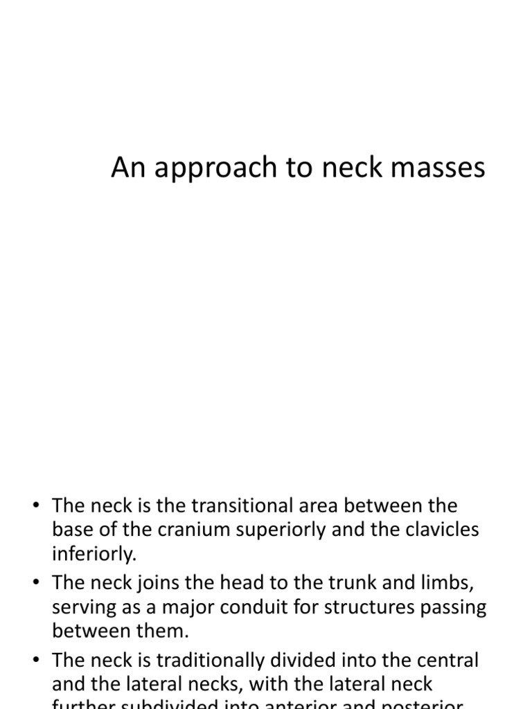 Comprehensive Guide to Neck Masses | PDF | Neck | Neoplasms