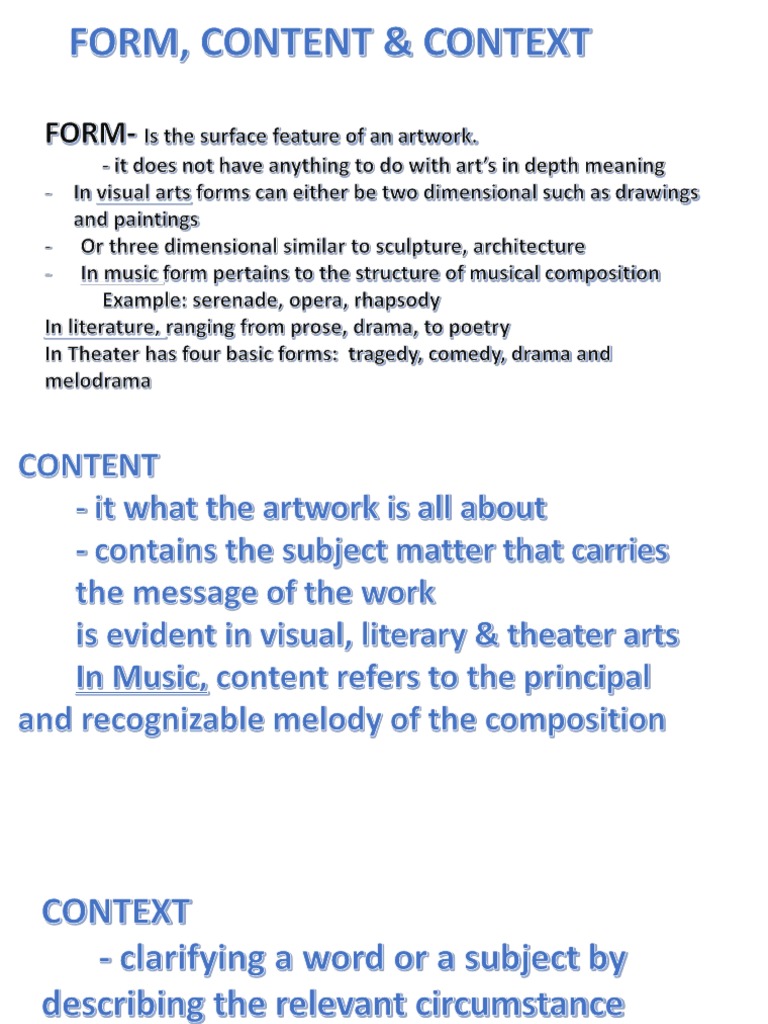 Form, Content, Context | PDF