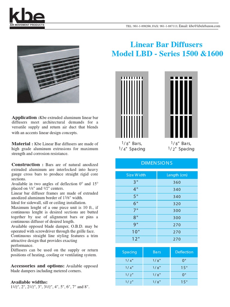 Linear Bar Grilles | PDF | Duct (Flow) | Extrusion