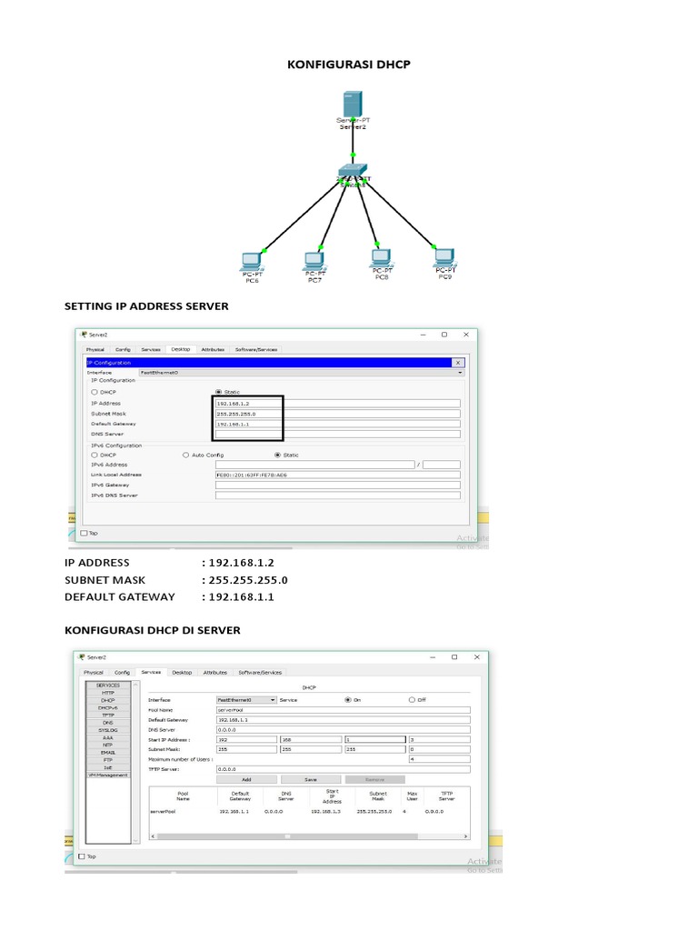Konfigurasi Dhcp Setting Ip Address Server Pdf