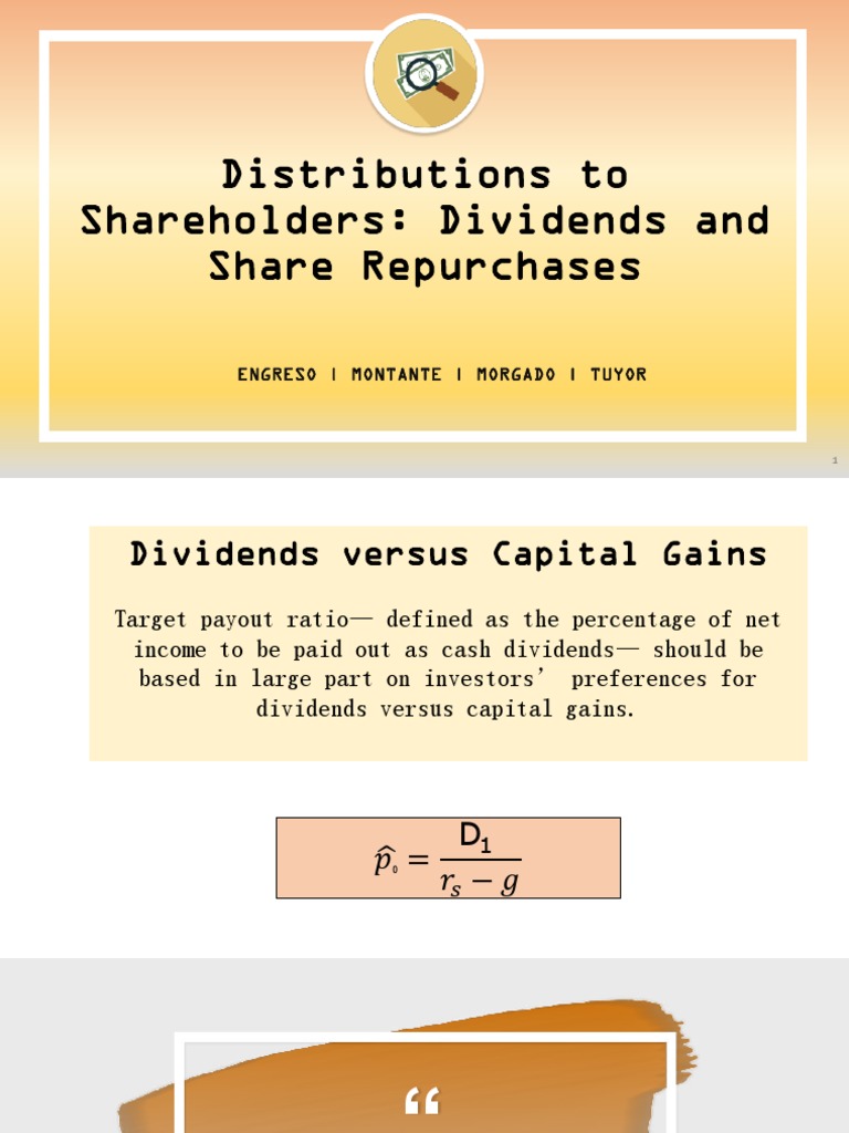 Distributions To Shareholders: Dividends and Share Repurchases | PDF ...