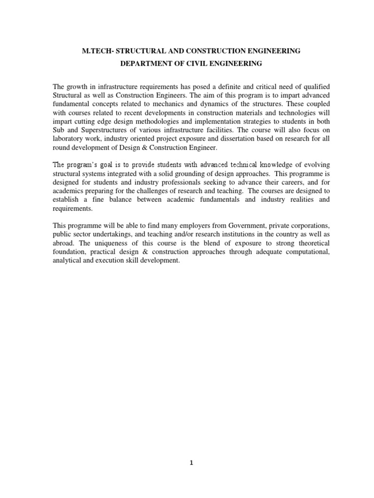 M Tech Structural and Construction Engineering | PDF | Mathematical Optimization | Strength Of ...
