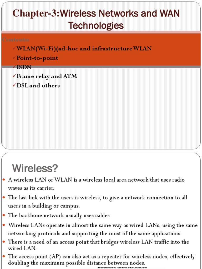 Technologies Chapter 3 Wireless Networks And Wan Pdf Wireless Lan Asynchronous Transfer Mode
