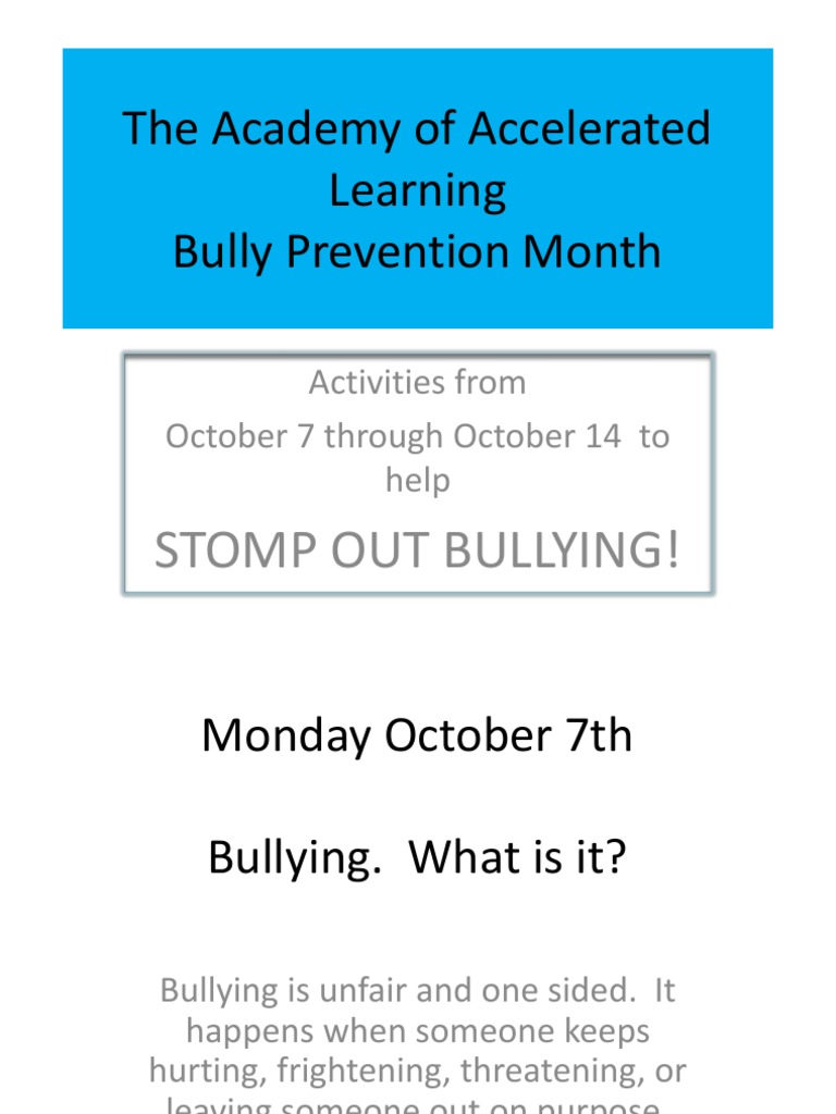 Behavior Lesson Bullying PPT Aal | PDF | Bullying