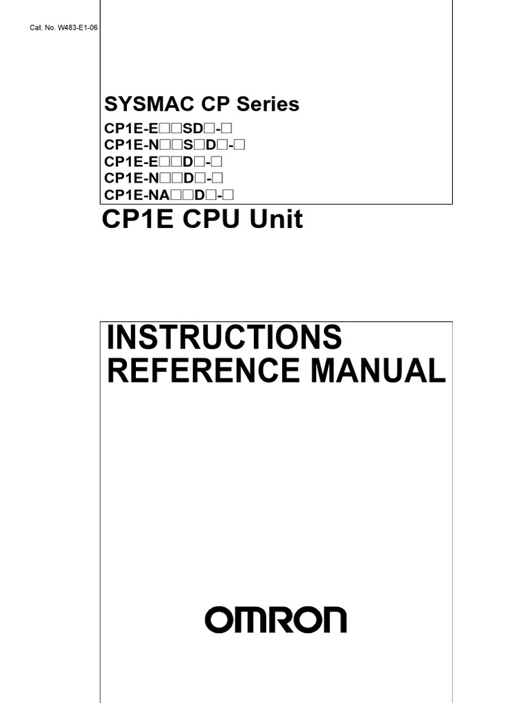 w483 Cp1e Instructions Reference Manual en PDF | Download Free PDF | Programmable Logic ...