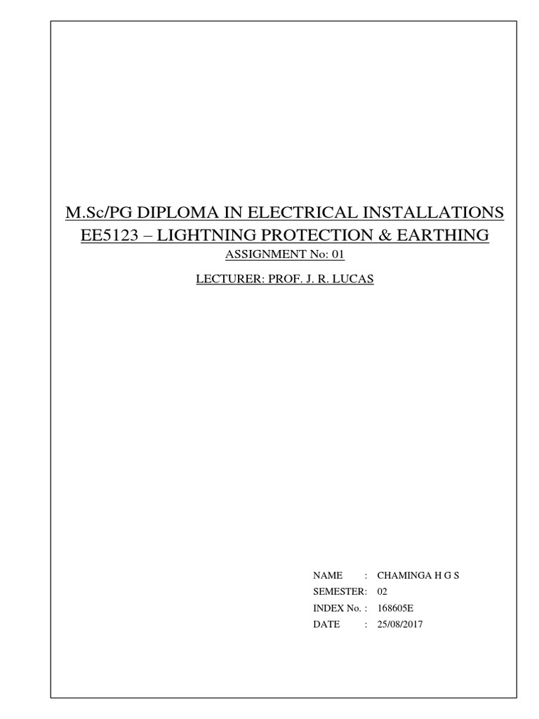 Lightning Protection Assignment | PDF | Electricity | Electromagnetism