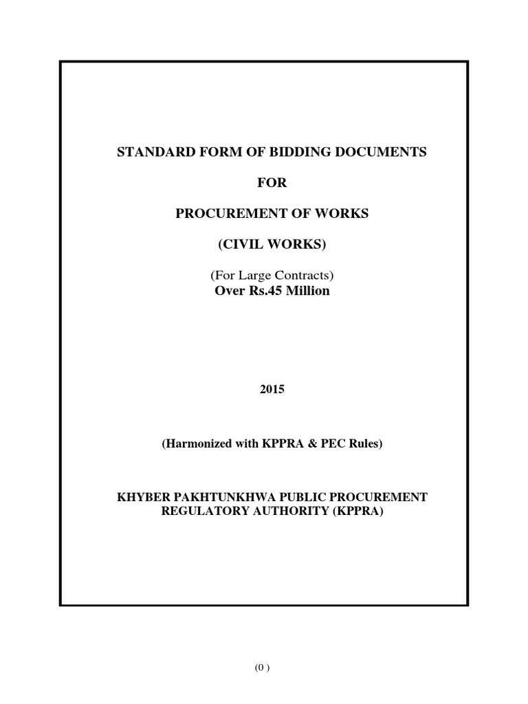 Standard Form of Bidding Documents FOR Procurement of Works (Civil ...