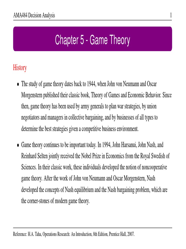 Chapter 5 - Game Theory: History | PDF | Game Theory | Statistics