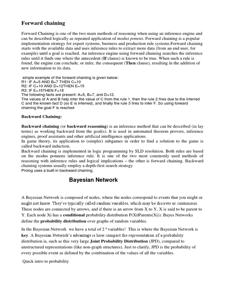 Forward Backward Chaining | PDF | Bayesian Network | Statistics